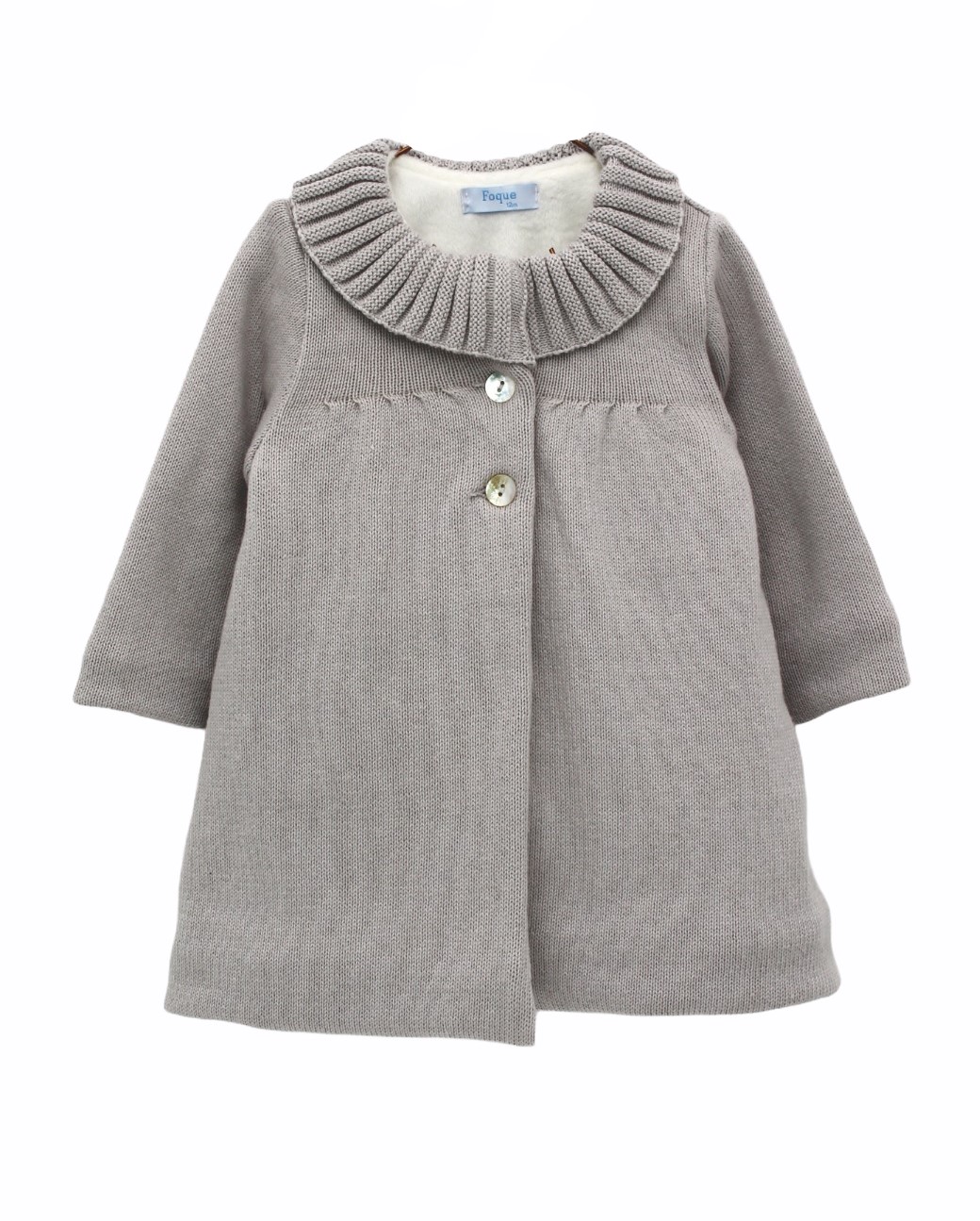 Abrigo de bebe unisex punto gris con interior de pelo. Colección ...