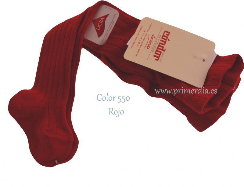 Leotardos Marca Condor. Canale finito. Color 550 Rojo | Primer Bebé
