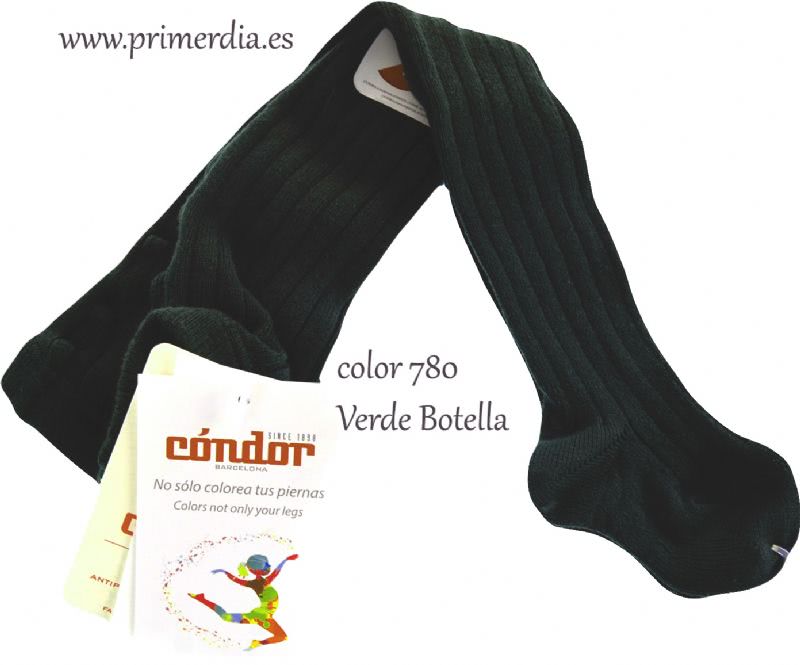 Leotardos Marca Condor. Canale finito. Color 780 verde botella ...